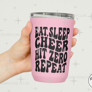 Eat Sleep Cheer Hit Zero Repeat SVG PNG, Cheer Life, Retro Wavy Text ...