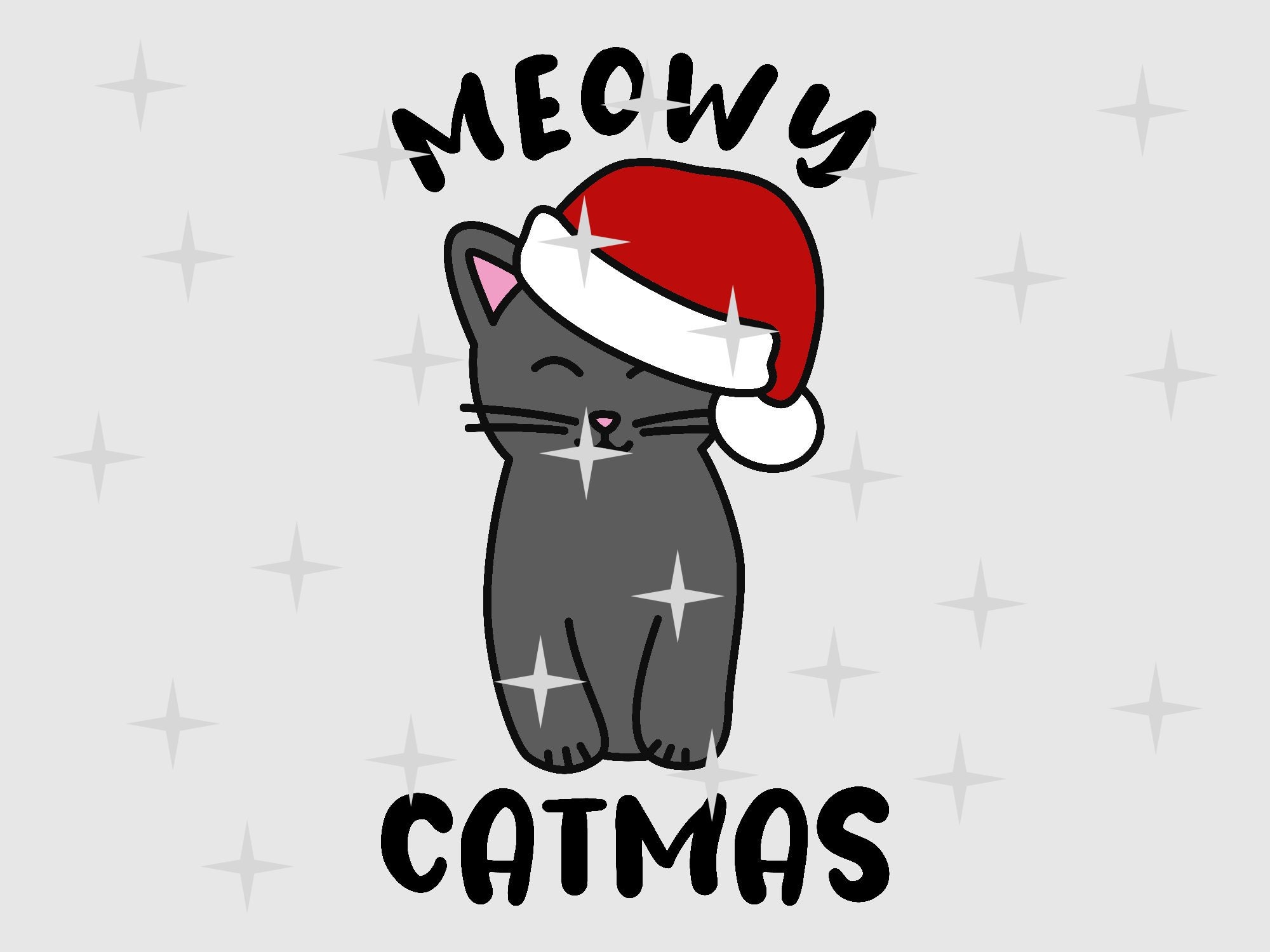 Meowy Catmas Cat Lover Christmas Svg Cute Kitty Etsy