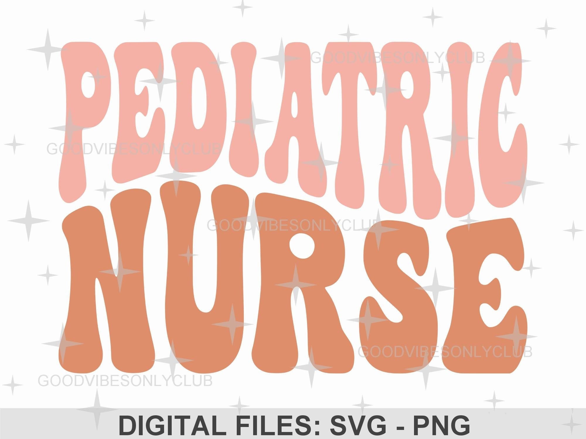 Pediatric Nurse SVG Trendy Wavy Text SVG Nurse Appreciation - Etsy