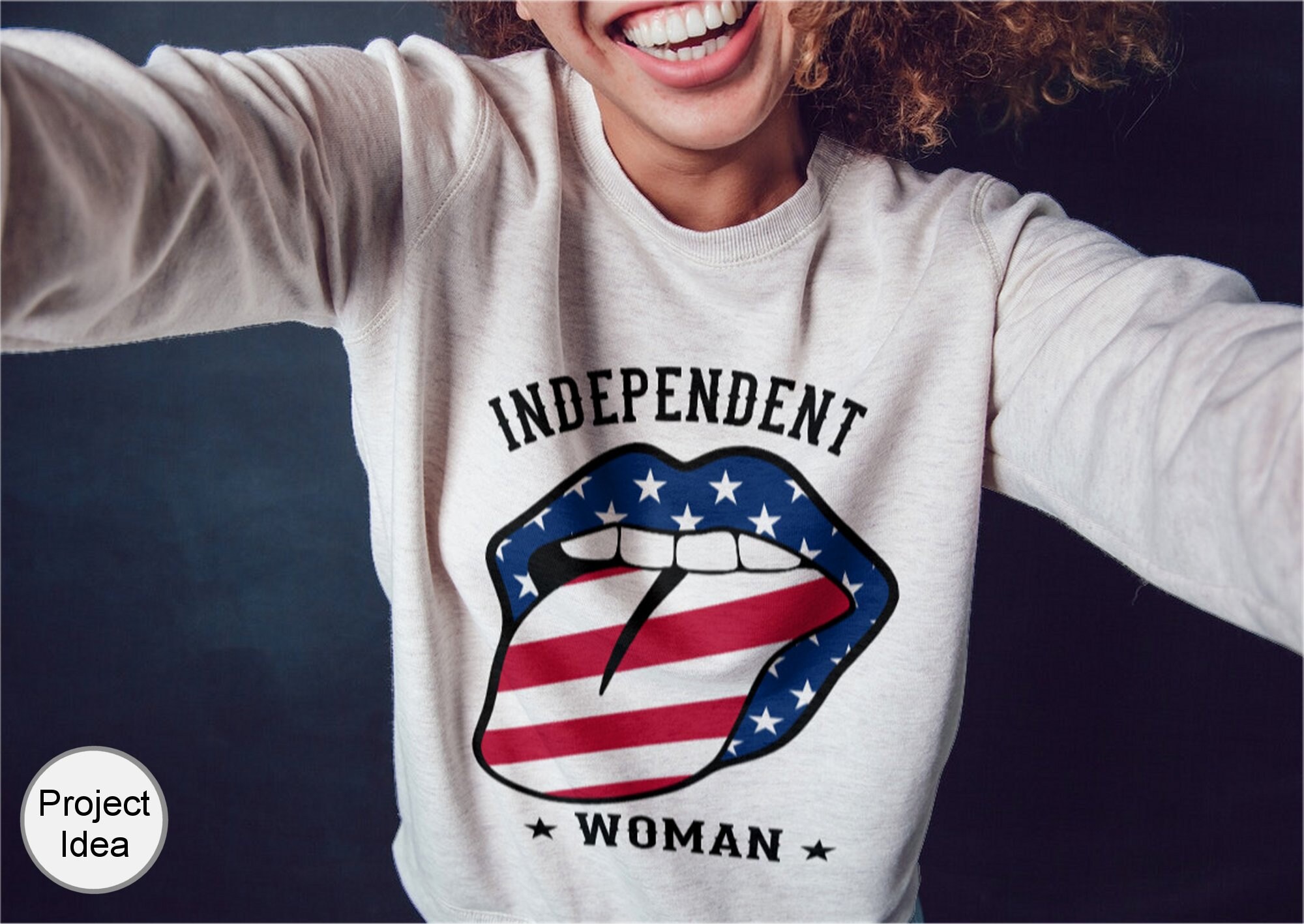 Independent Woman PNG Stars and Stripes Flag USA Lips Tongue - Etsy