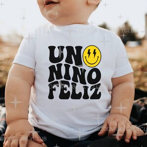 Uno Nino Feliz SVG PNG, Birthday Boy SVG, Retro Wavy Text, Spanish ...