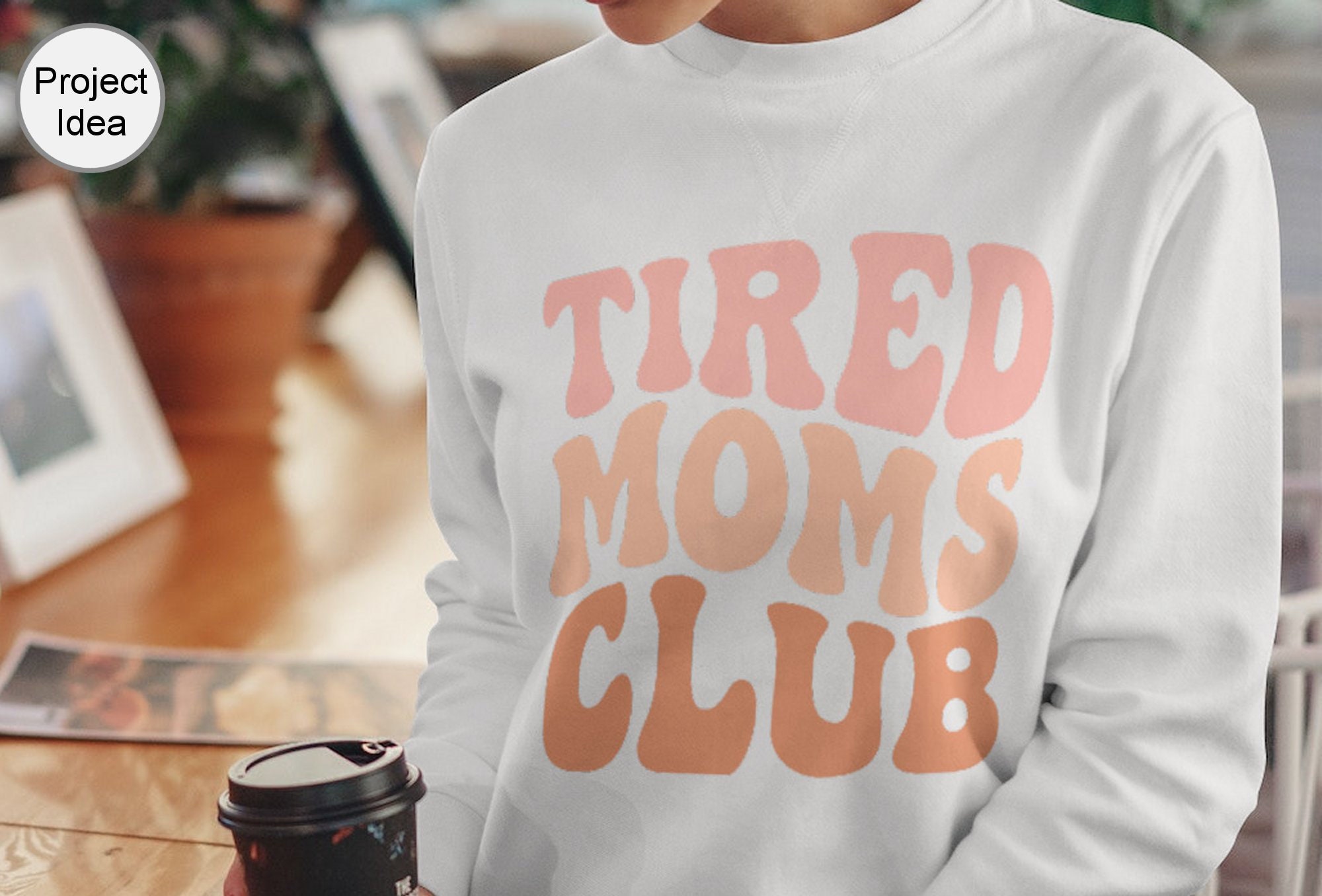 Tired Moms Club PNG Retro Wavy Text SVG Mom Life SVG Funny - Etsy