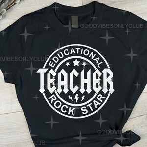 Teacher Educational Rock Star SVG PNG, Funny Teacher Shirt, Teacher ...