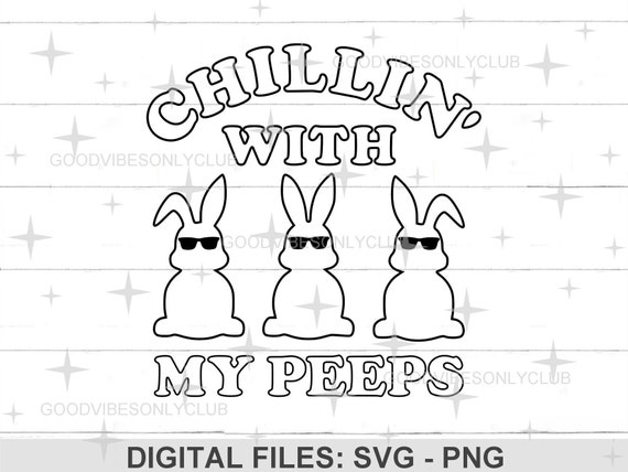 Chillin' With My Peeps Coloring Shirt SVG PNG Kids - Etsy
