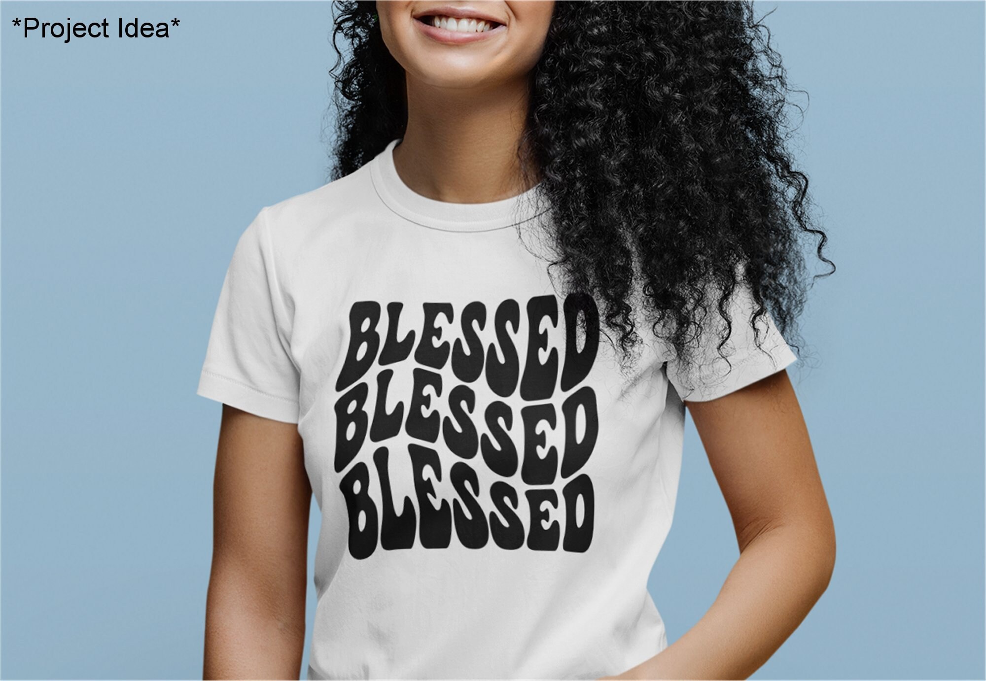 Blessed SVG PNG Retro Wavy Text SVG Christian Shirt Faith | Etsy