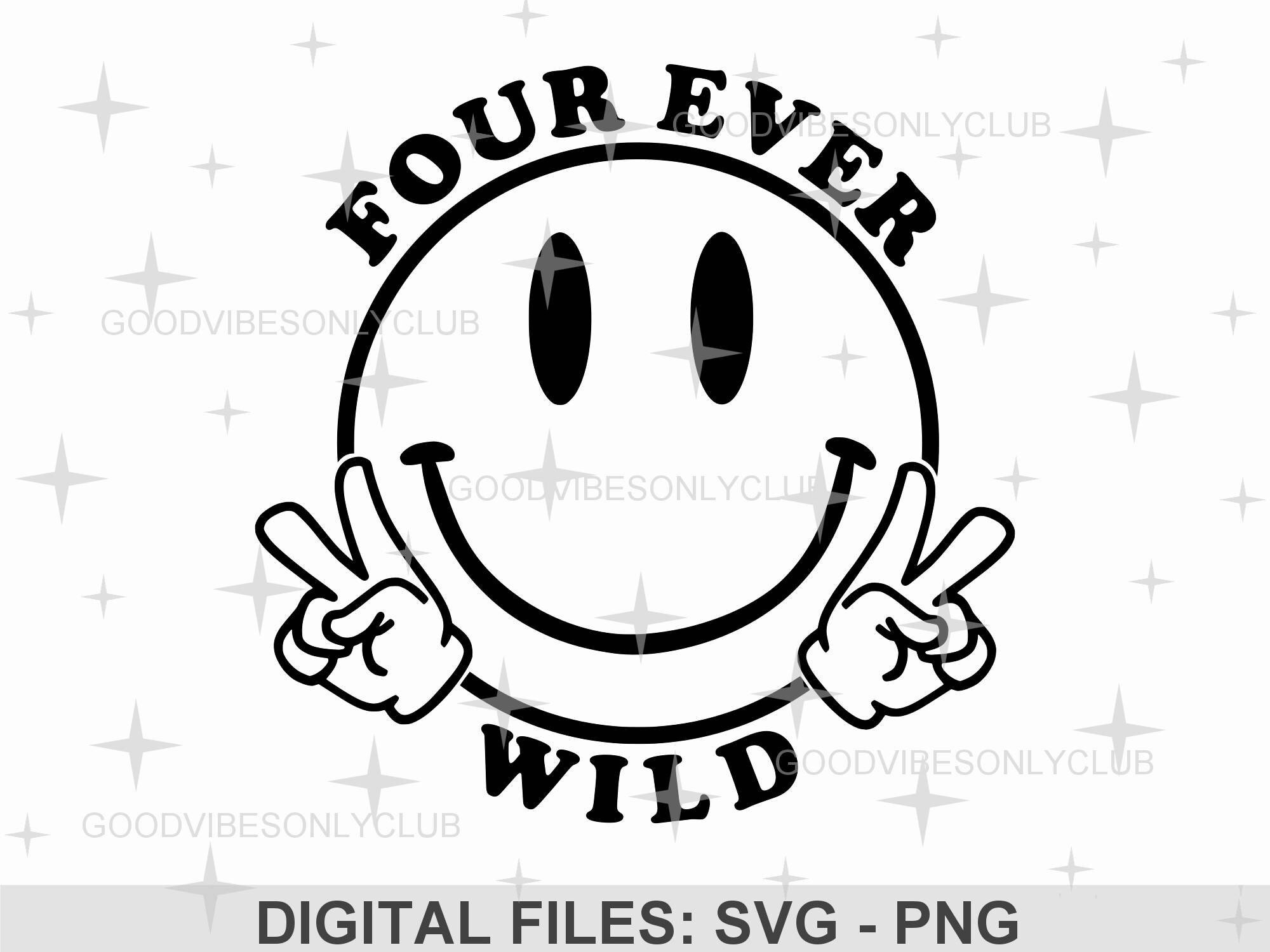 Four Ever Wild SVG 4th Birthday SVG PNG Birthday Girl | Etsy