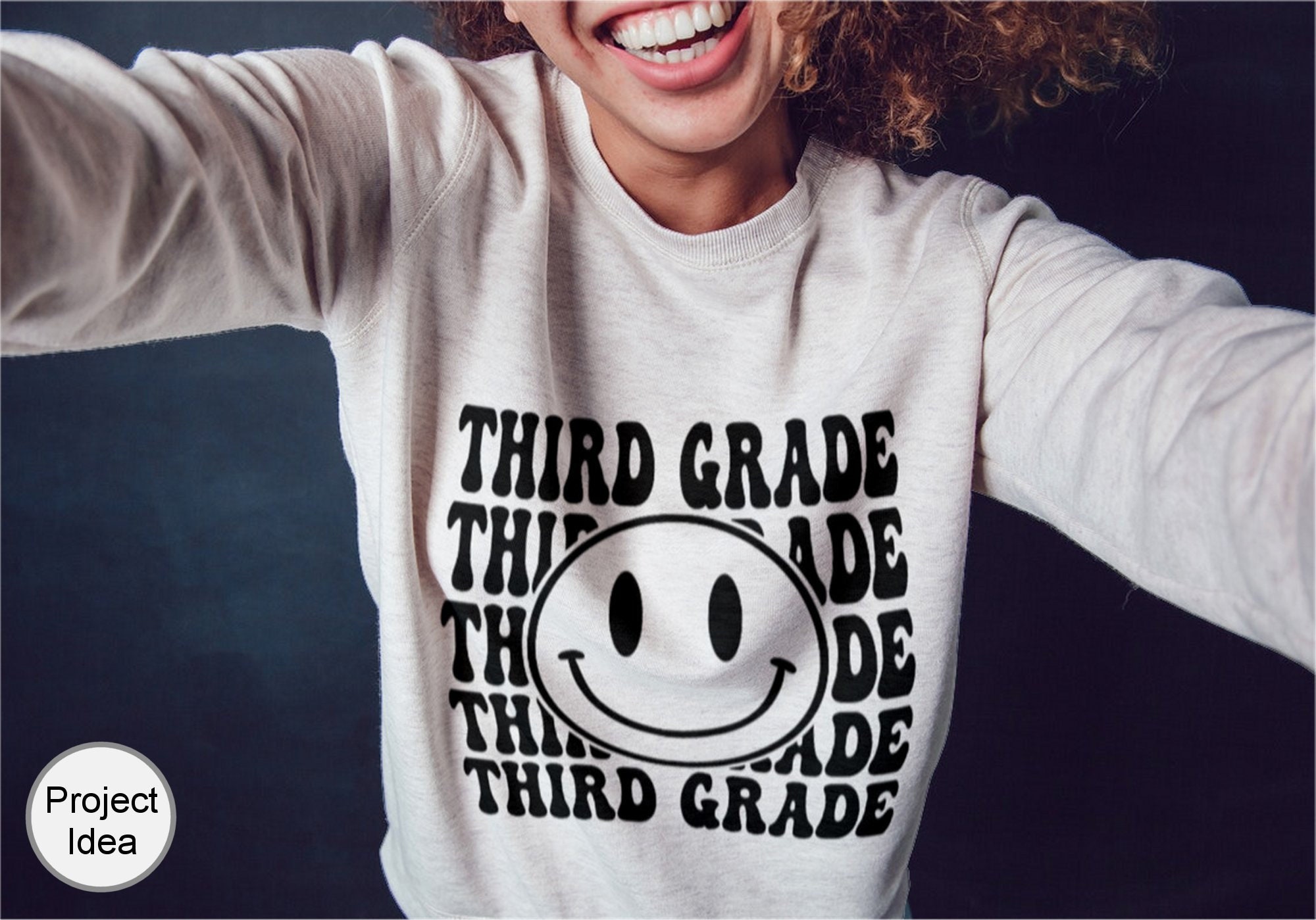 Third Grade Happy Face SVG Teacher Shirt SVG Back to School - Etsy
