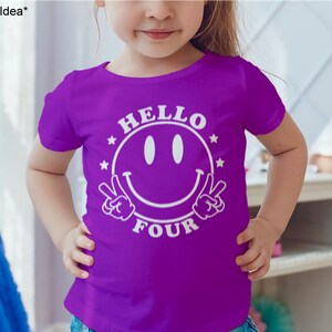 Hello Four SVG, 4th Birthday SVG PNG, Birthday Girl, Birthday Boy ...