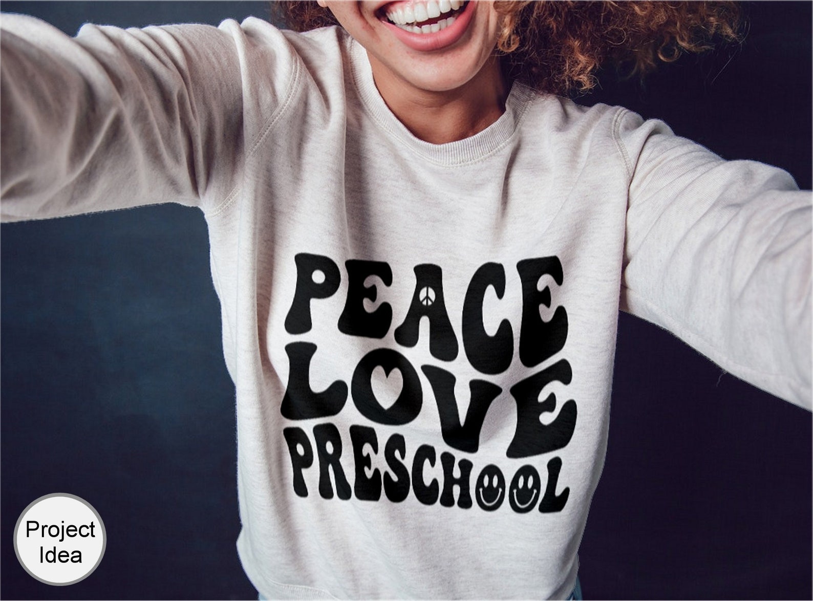 Peace Love Preschool SVG Back to School SVG PNG Retro Wavy - Etsy