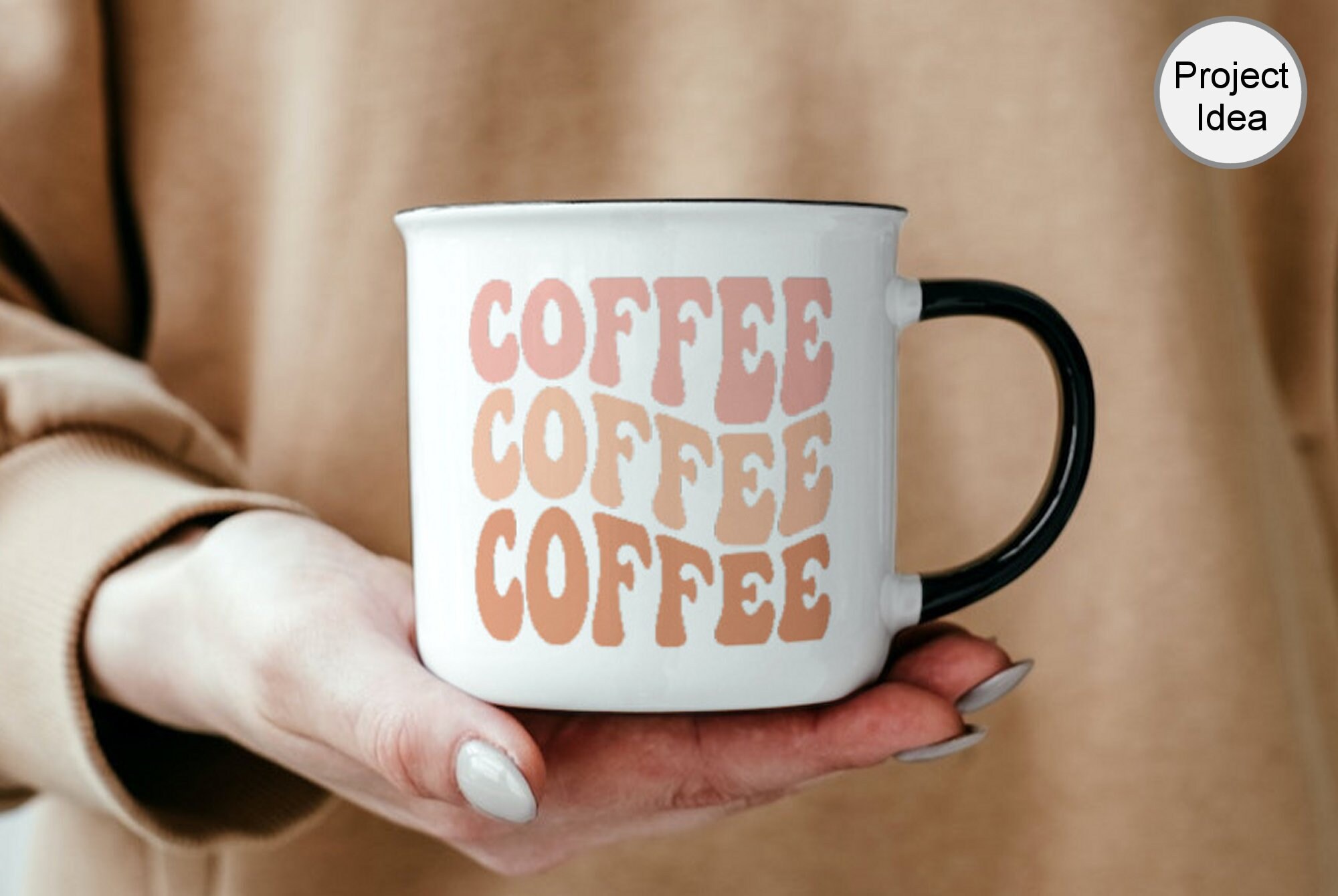 Coffee SVG Retro Wavy Stacked Text SVG Trendy PNG Coffee - Etsy