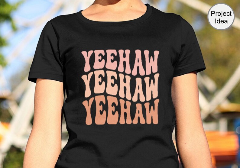 Yeehaw SVG PNG Boho Trendy Stacked Text SVG Cowgirl Retro - Etsy