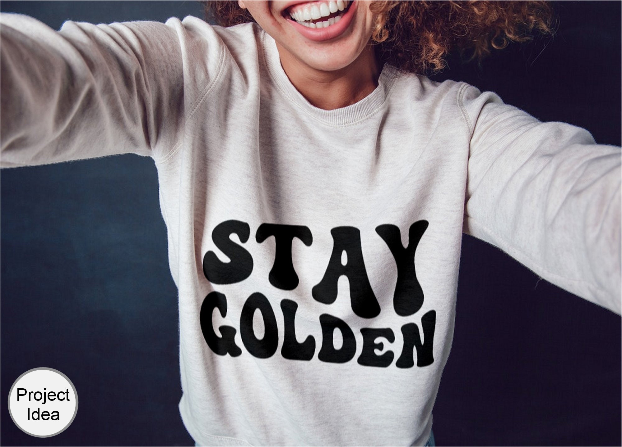 Stay Golden SVG PNG, Retro Wavy Text SVG, Inspirational Quote ...