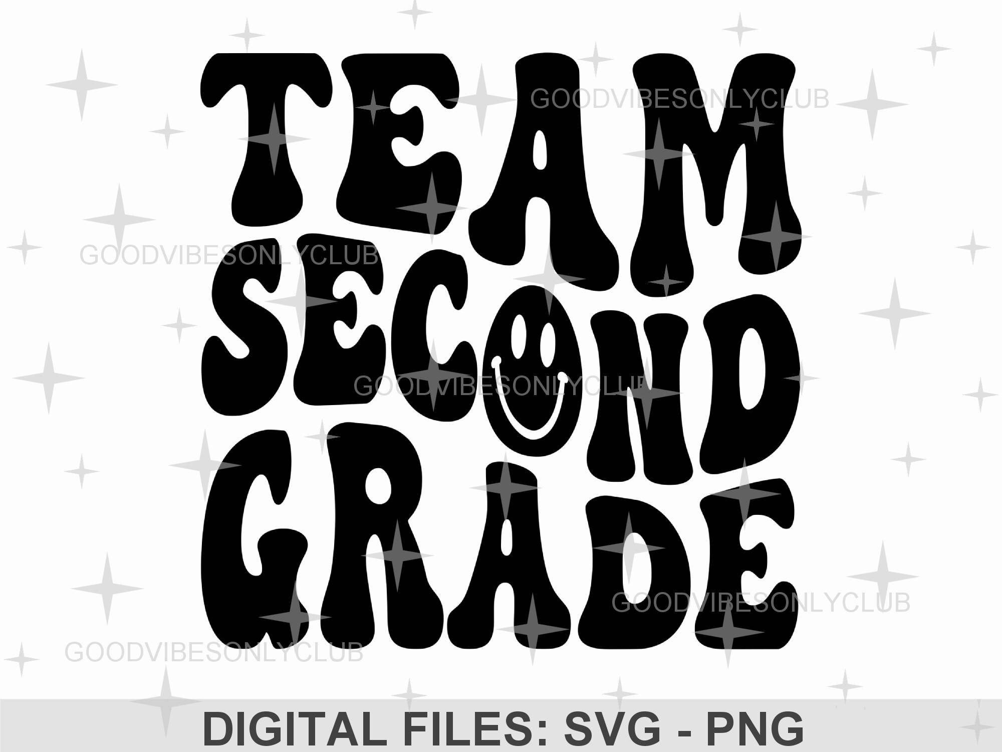 Team Second Grade SVG PNG Groovy Teacher Shirt Retro Wavy - Etsy