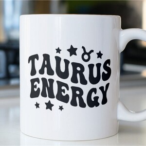 Taurus Energy SVG PNG, Zodiac Star Sign, Retro Wavy Text SVG, Birthday ...