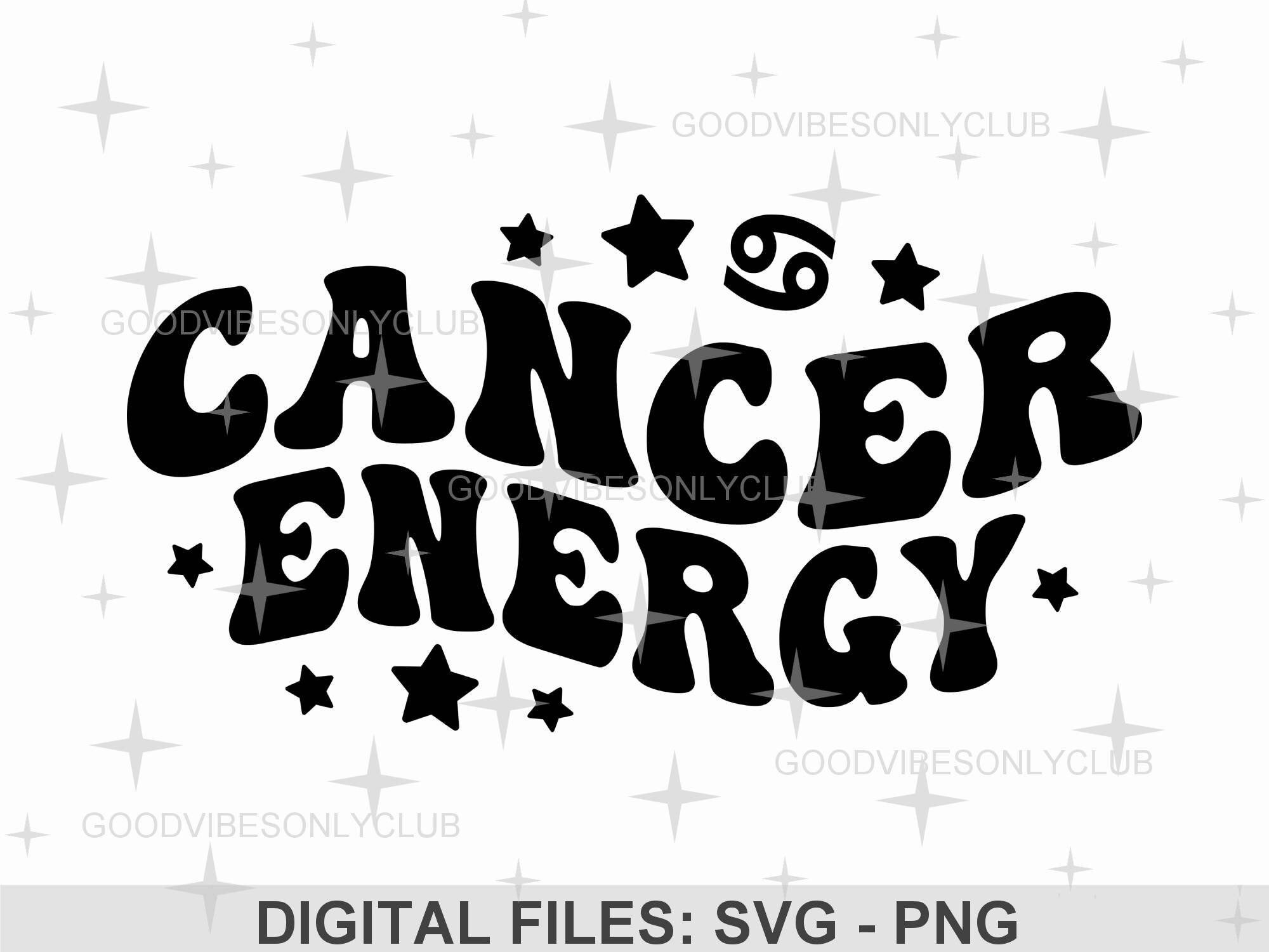 Cancer Energy SVG PNG Zodiac Star Sign Retro Wavy Text SVG | Etsy
