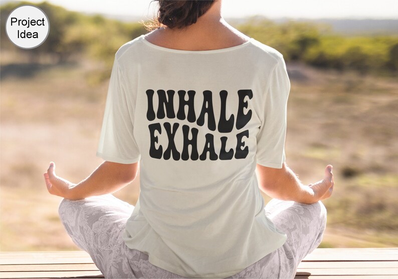 Inhale Exhale Svg Retro Wavy Text Svg Meditation Good Vibes Etsy