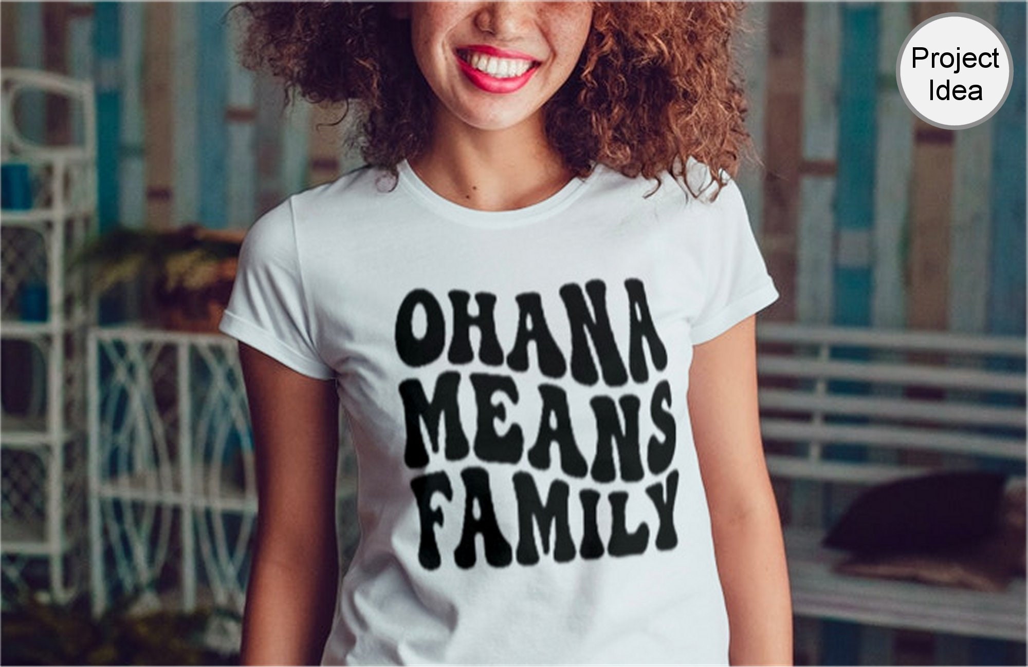 Ohana Means Family SVG PNG: Retro Wavy Text, Vacation Shirt (digital ...