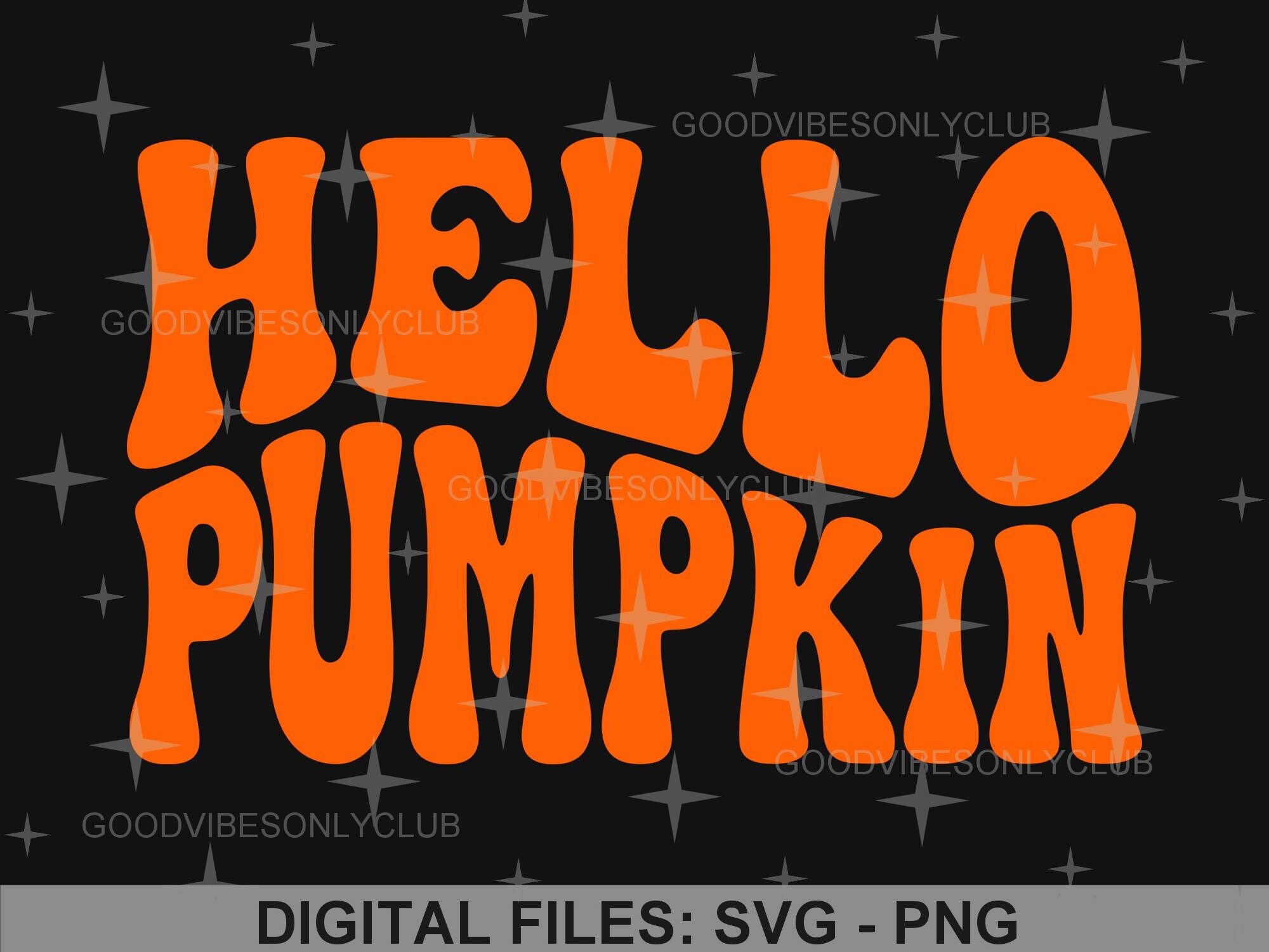 Hello Pumpkin SVG PNG Trendy Fall Design Wavy Text SVG - Etsy