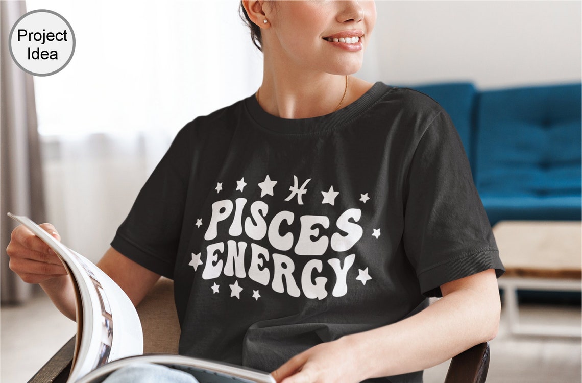 Pisces Energy SVG PNG Zodiac Star Sign Retro Wavy Text SVG - Etsy