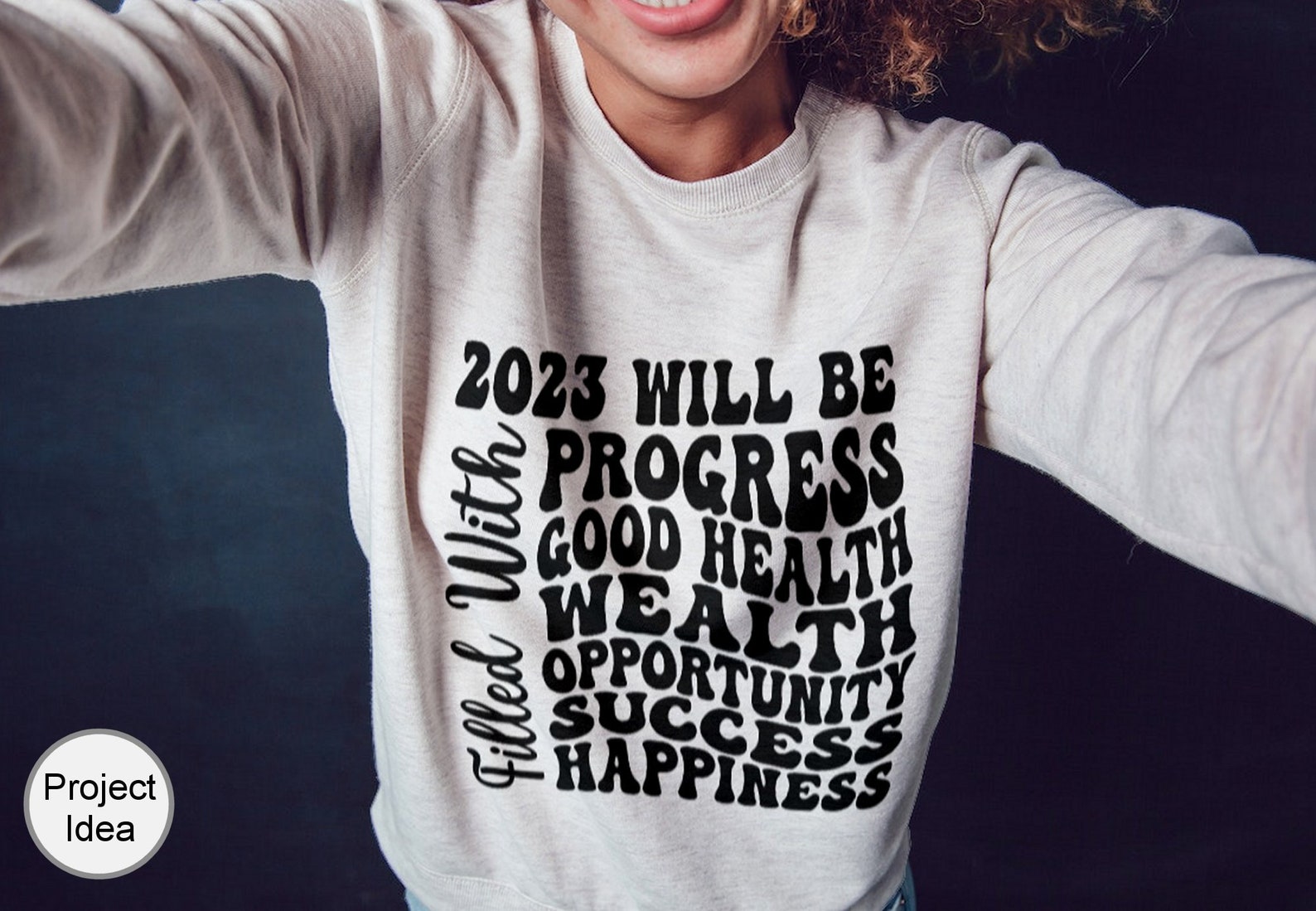 2023 Positive Affirmations SVG PNG Retro Wavy Text New Year - Etsy