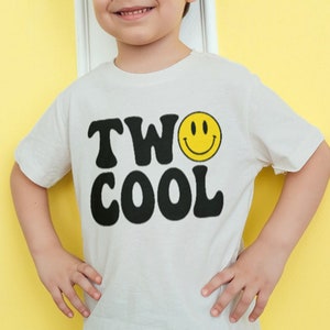 Two Cool SVG PNG, Retro Happy Face SVG, Second Birthday Party, Cute ...