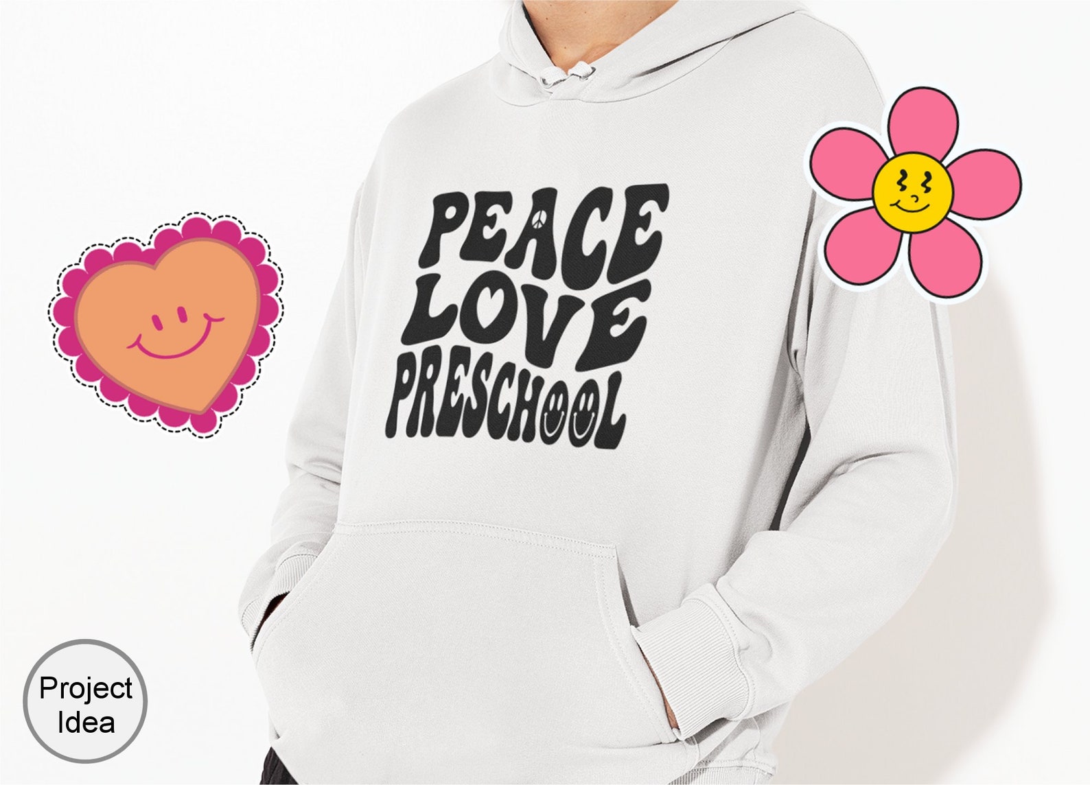 Peace Love Preschool SVG Back to School SVG PNG Retro Wavy - Etsy