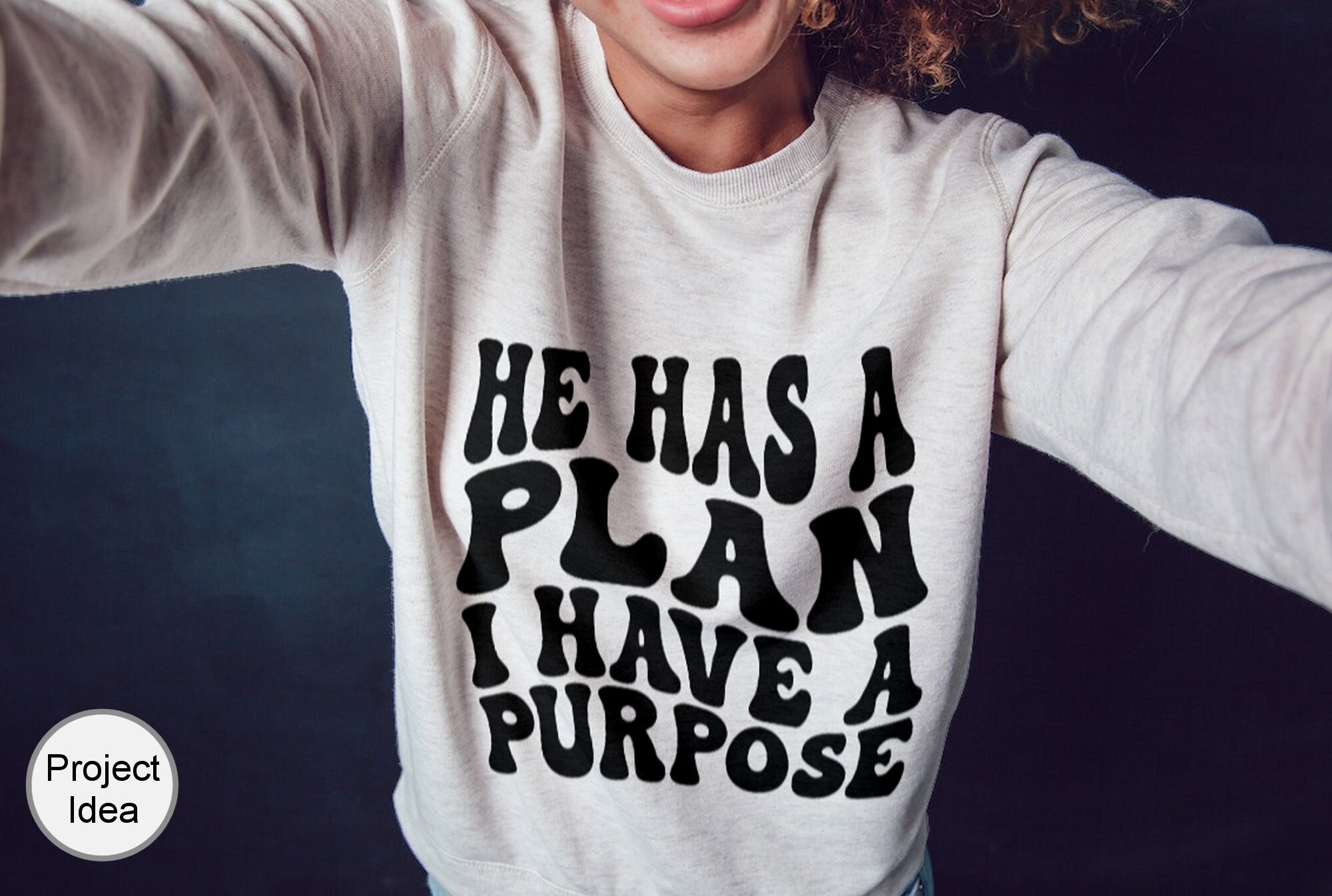 He Has A Plan, I Have A Purpose SVG PNG, Retro Wavy Text, Christian ...