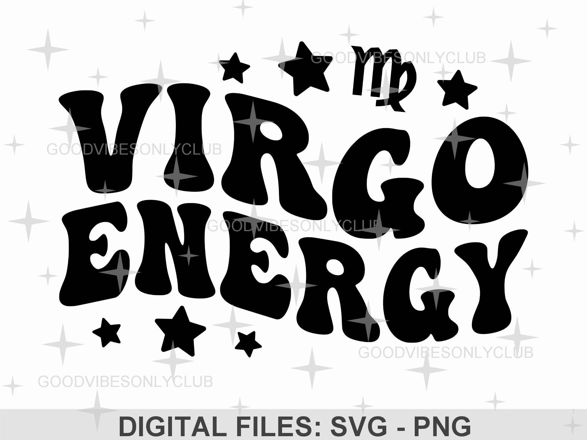 Virgo Energy SVG PNG Zodiac Star Sign Retro Wavy Text SVG | Etsy