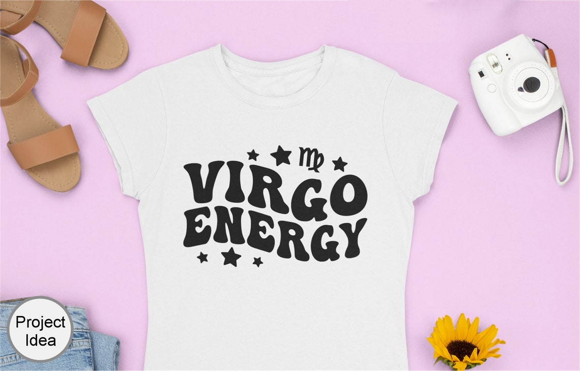 Virgo Energy SVG PNG Zodiac Star Sign Retro Wavy Text SVG | Etsy