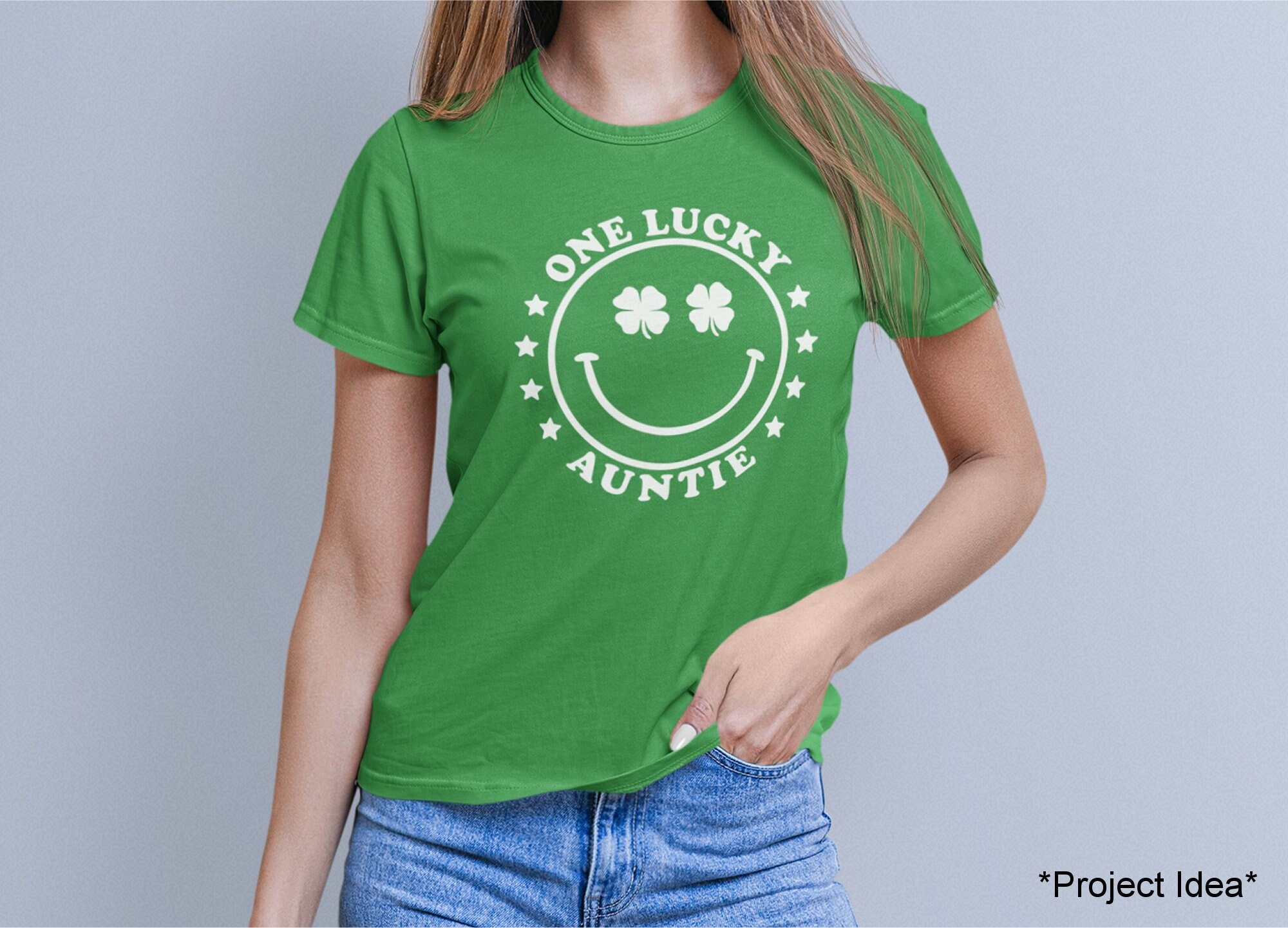 One Lucky Auntie SVG PNG St Patrick's Day Smiley Face - Etsy