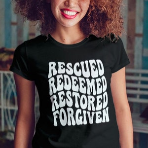 Rescued Redeemed Restored Forgiven SVG, Religious Quote, Christian SVG ...