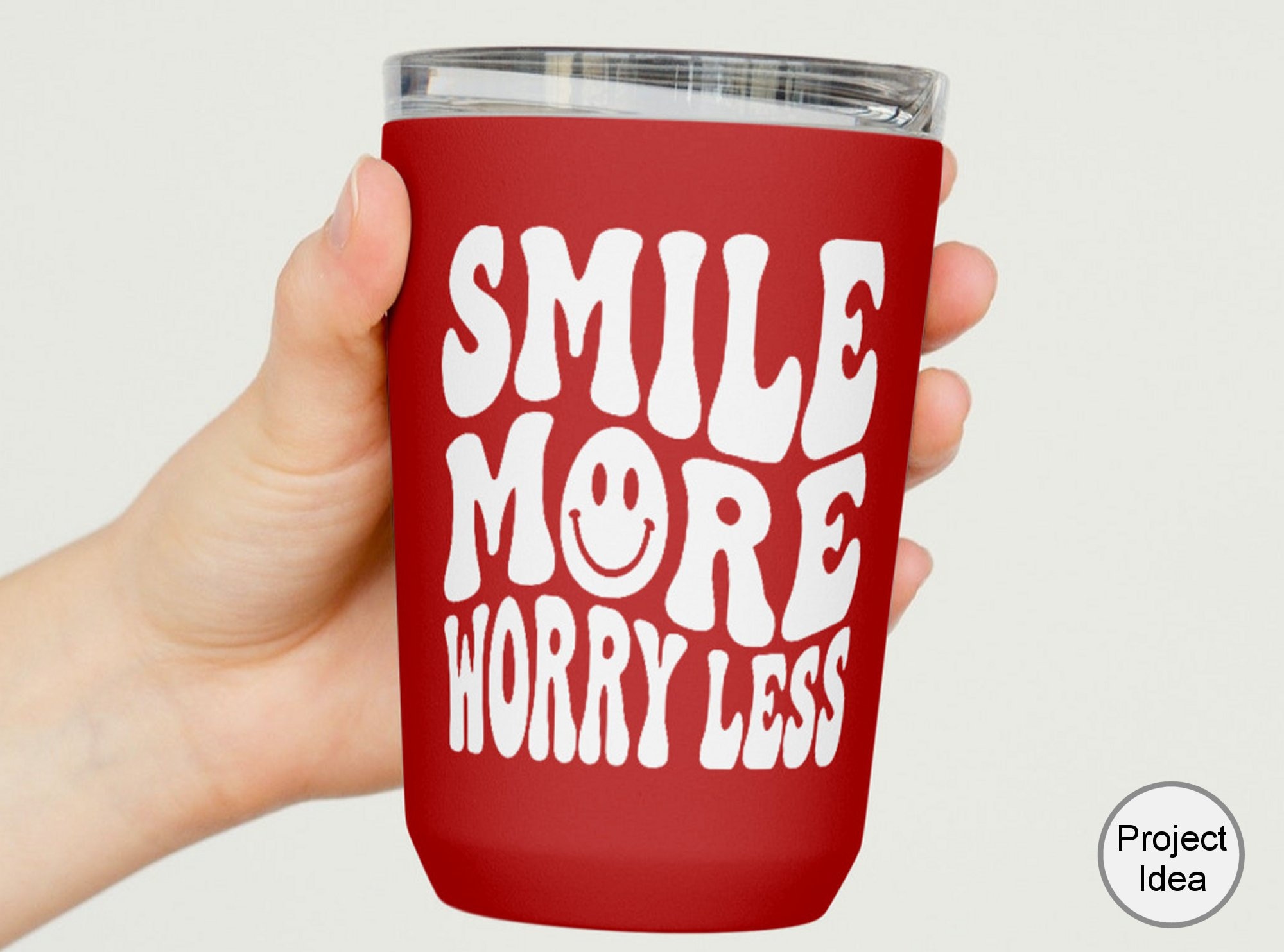 Smile More Worry Less SVG PNG - Retro Wavy Text, Happy Face (digital ...