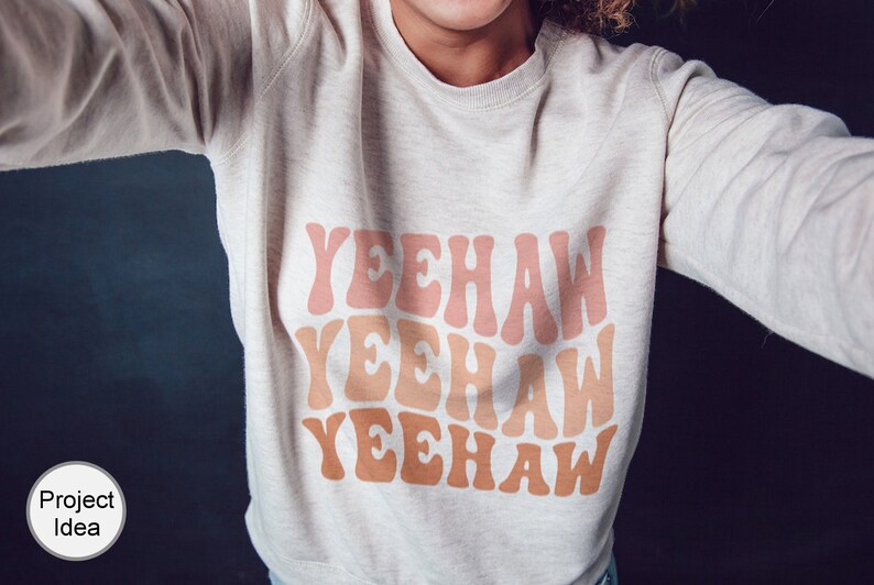 Yeehaw SVG PNG Boho Trendy Stacked Text SVG Cowgirl Retro - Etsy