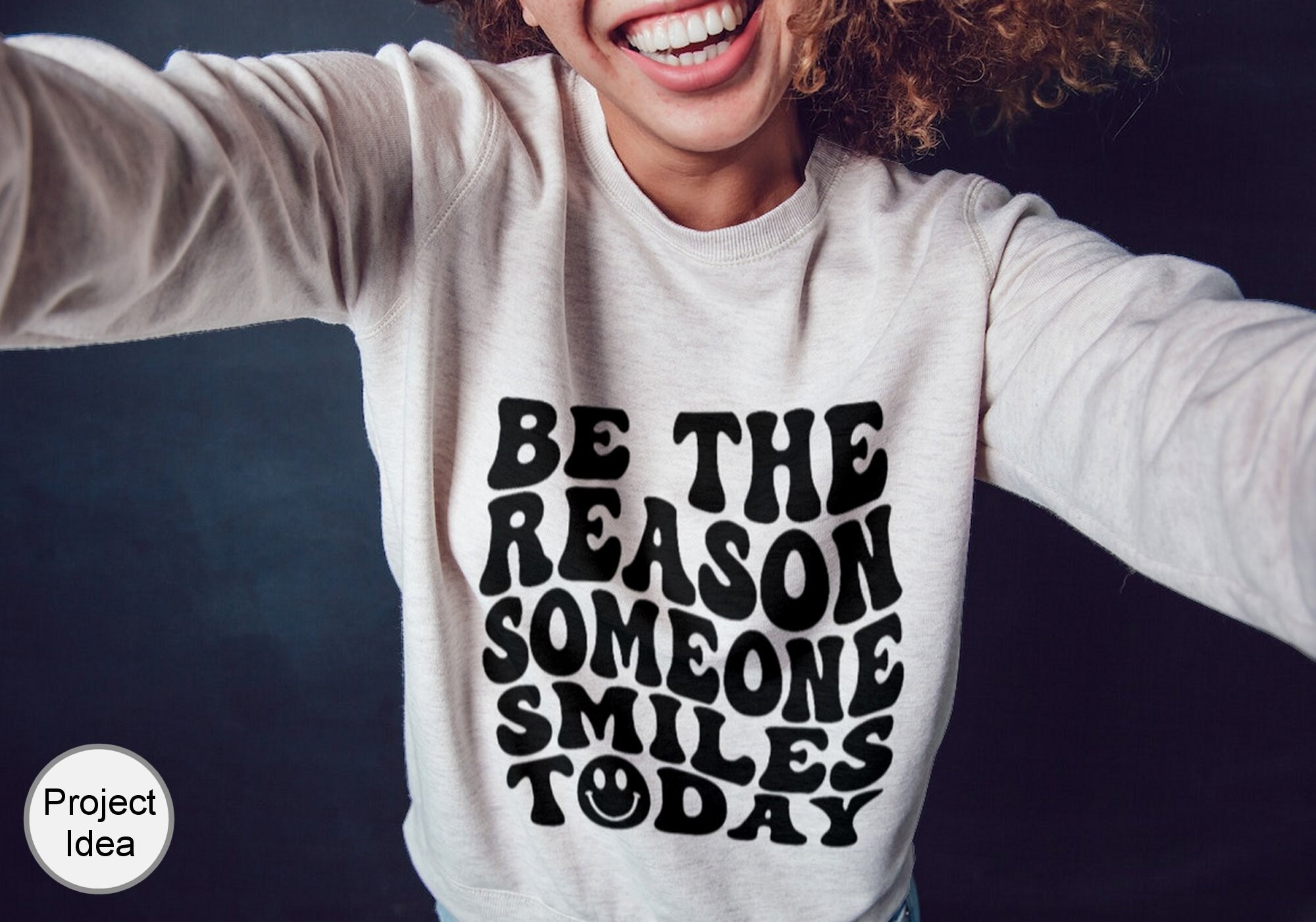 Be the Reason Someone Smiles Today PNG Happy Face Retro Wavy - Etsy