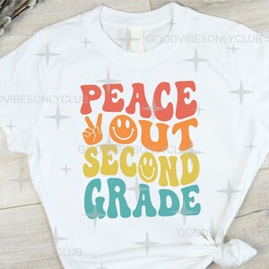 Peace Out Second Grade PNG School Shirt SVG Retro Happy - Etsy