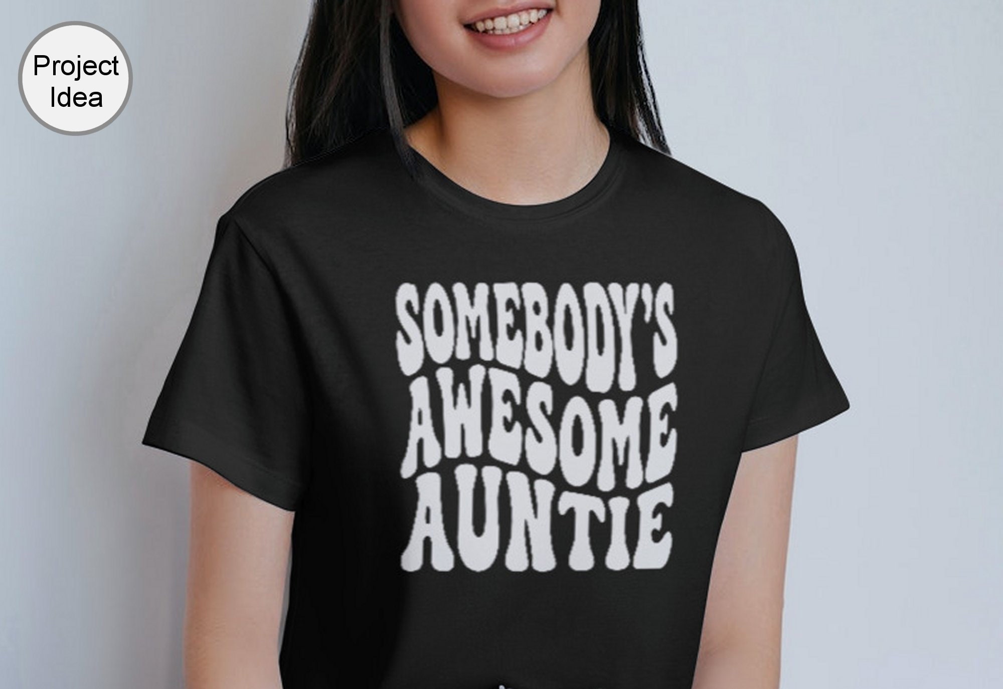 Somebody's Awesome Auntie SVG PNG Retro Wavy Text - Etsy