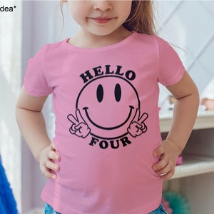 Hello Four SVG, 4th Birthday SVG PNG, Birthday Girl, Birthday Boy ...