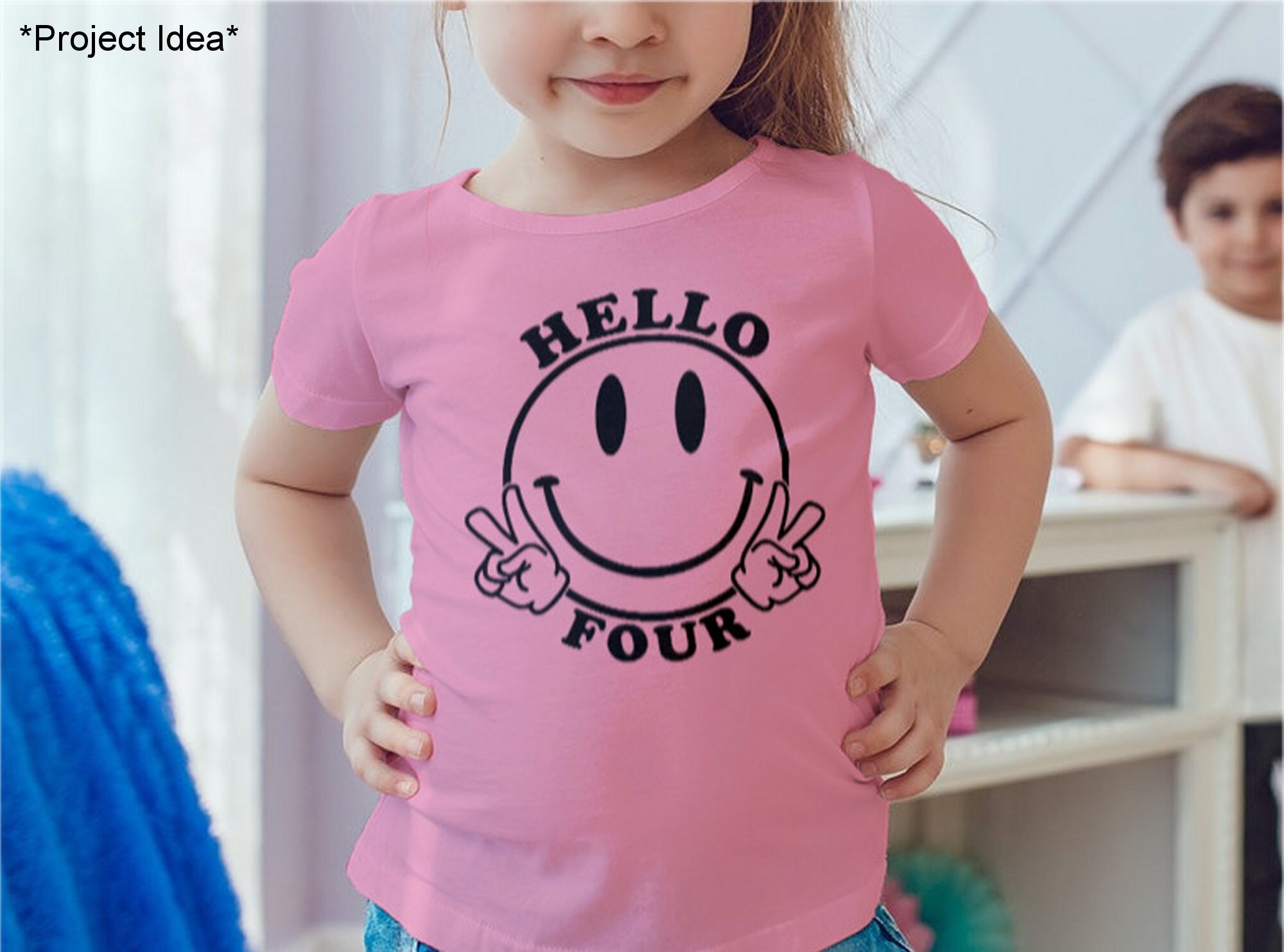 Hello Four SVG 4th Birthday SVG PNG Birthday Girl Birthday | Etsy