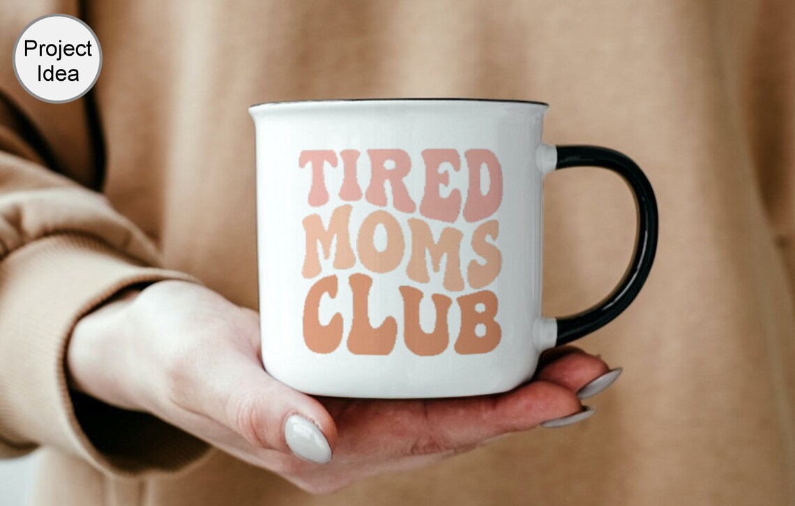 Tired Moms Club PNG Retro Wavy Text SVG Mom Life SVG Funny - Etsy Finland
