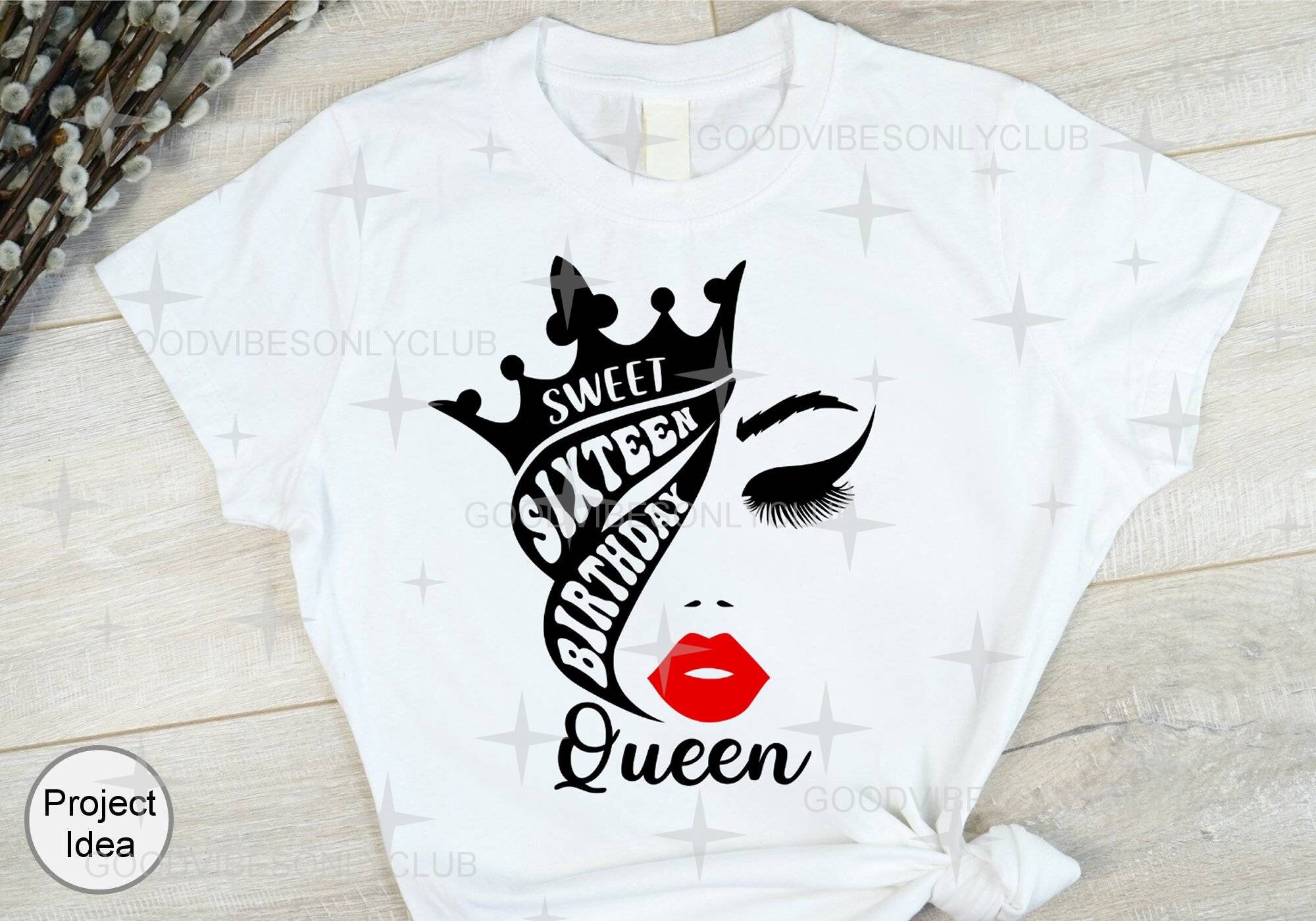 Sweet Sixteen Birthday Queen SVG PNG, 16th Birthday SVG, Birthday Girl ...