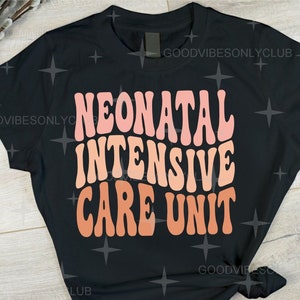 NICU - Neonatal Intensive Care Unit SVG PNG, Retro Wavy Text, Nurse ...