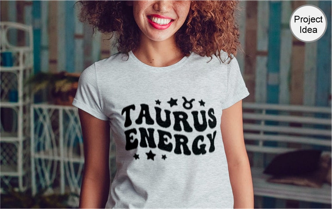 Taurus Energy SVG PNG Zodiac Star Sign Retro Wavy Text SVG | Etsy