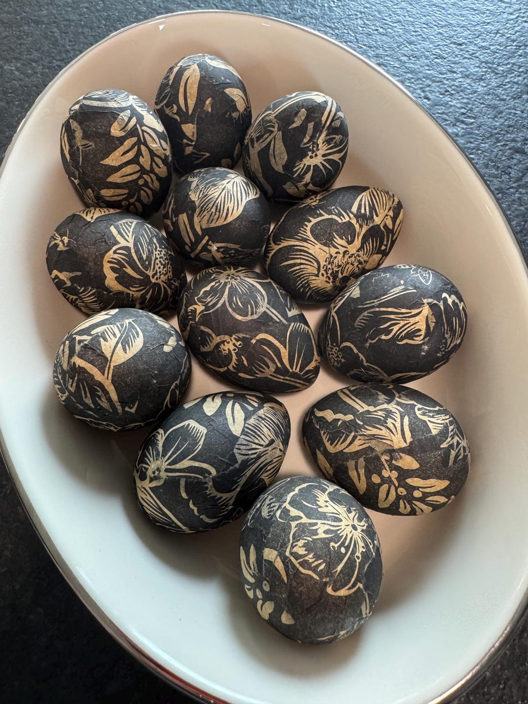One Dozen Gothic Black and Tan Flower Easter Eggs - Etsy