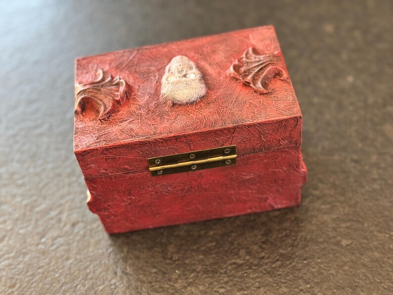 Painted Gothic Red Skull Box - Etsy
