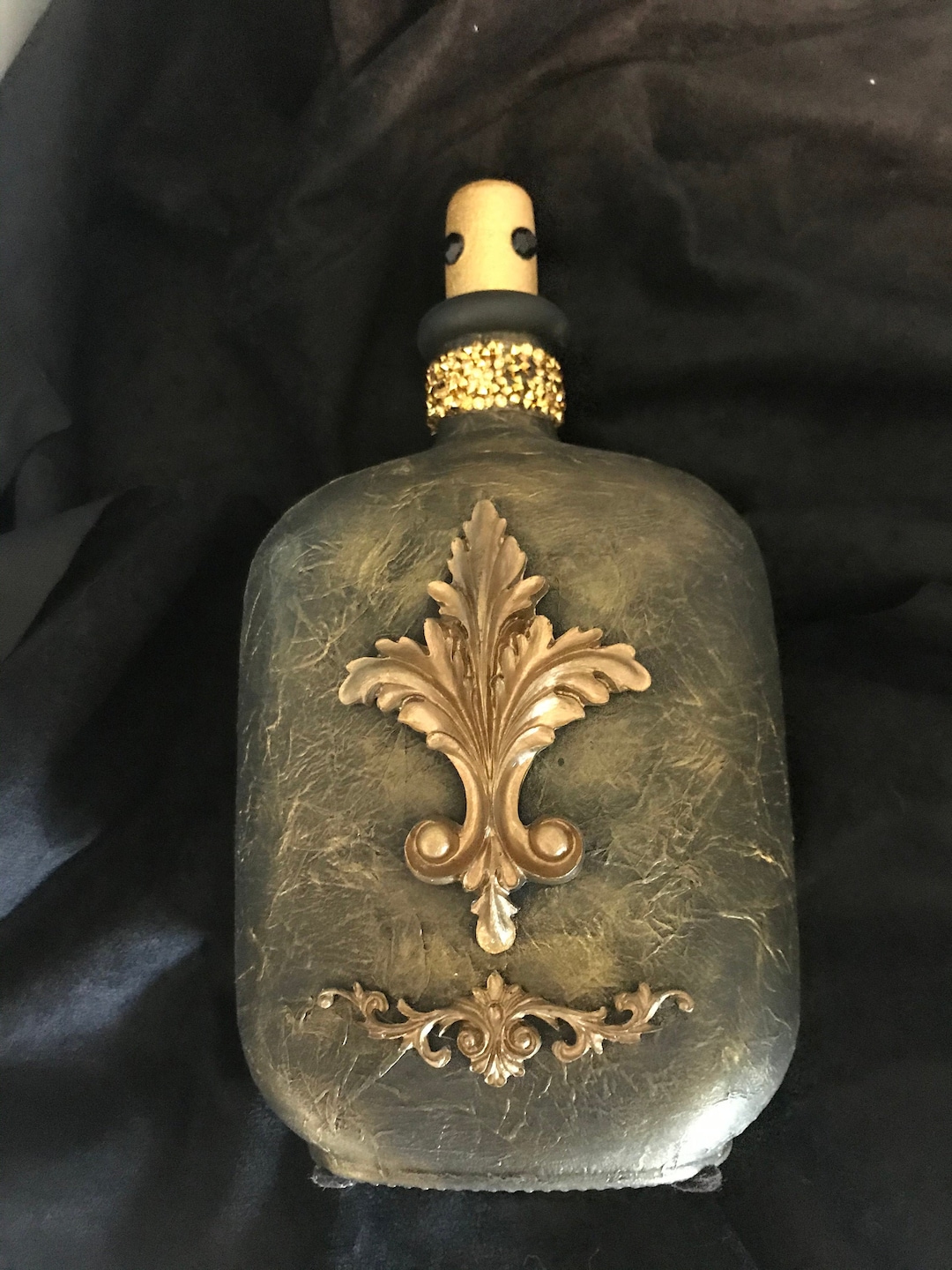 Black and Gold Gothic Apothecary Baroque Bottle - Etsy