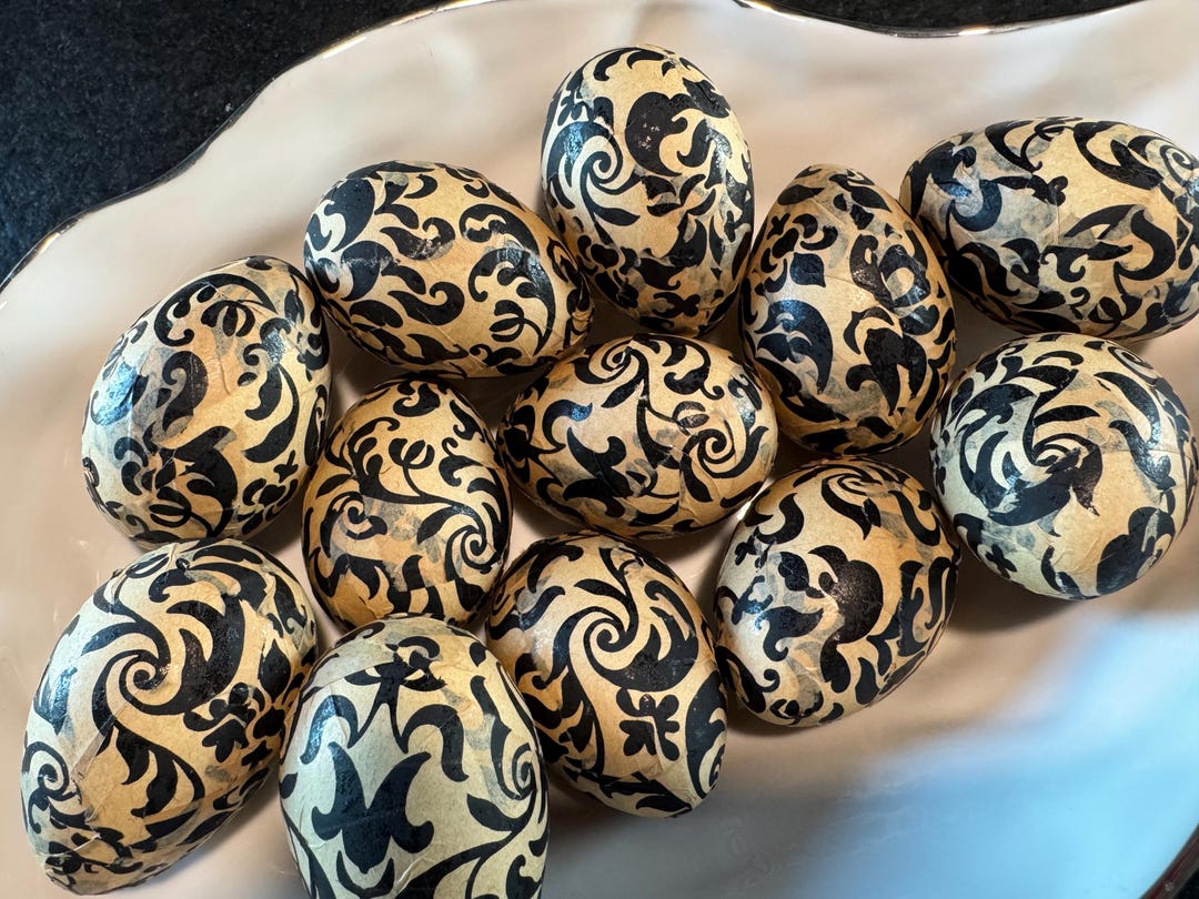 One Dozen Gothic Black and Tan Easter Eggs - Etsy