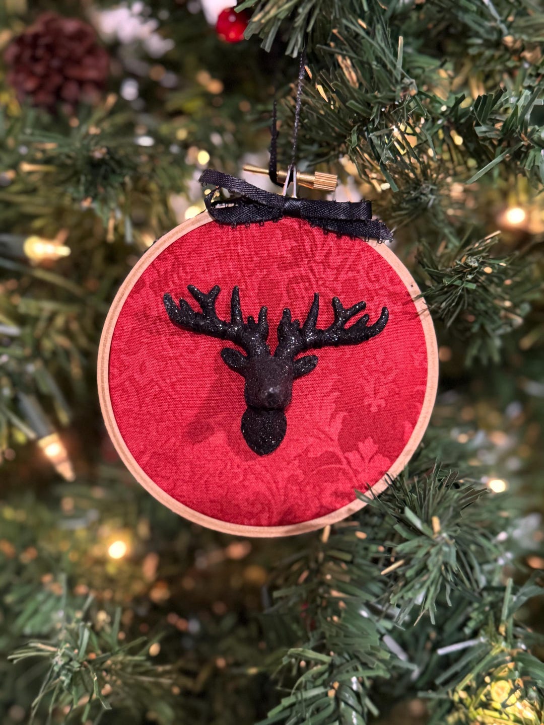 Black Deer Head Gothmas Tree Ornament - Etsy