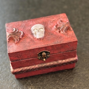 Painted Gothic Red Skull Box - Etsy