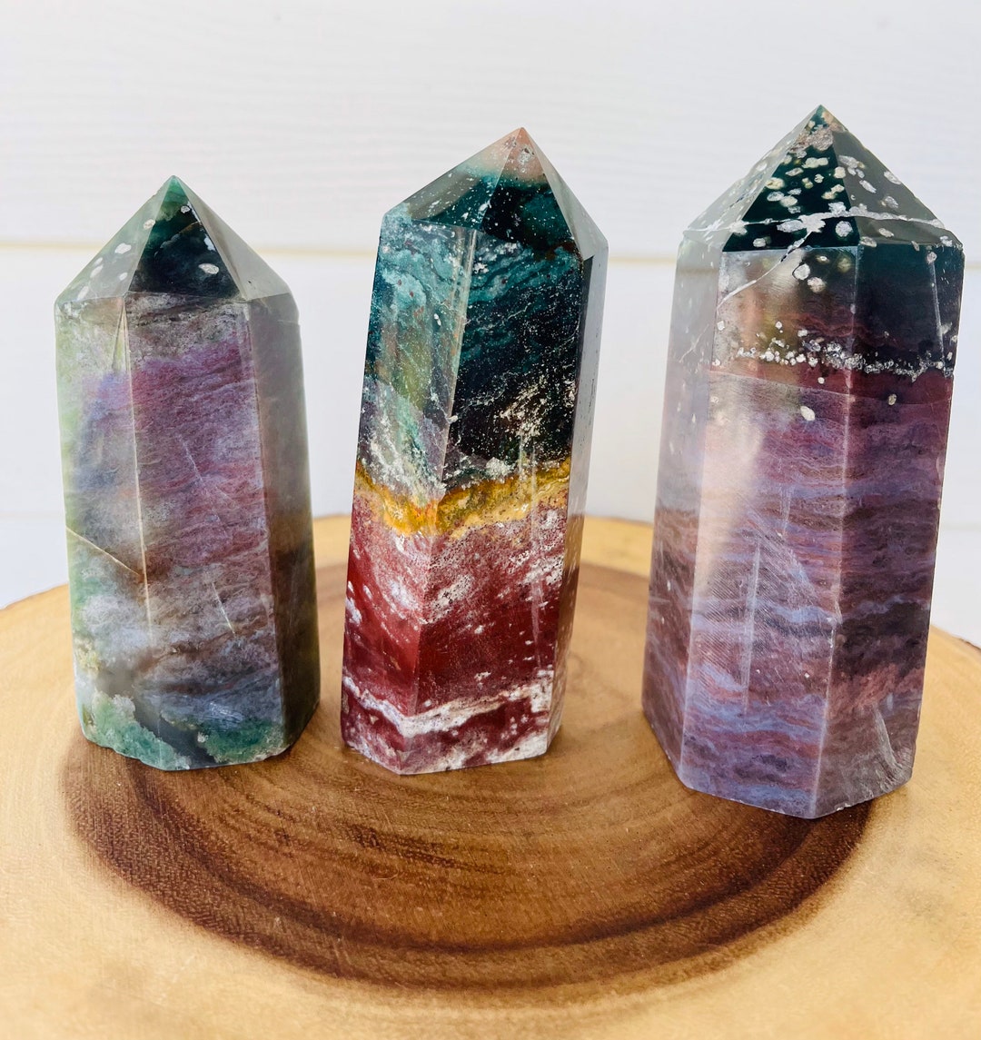 Orbicular Jasper Tower, Ocean Jasper - Etsy