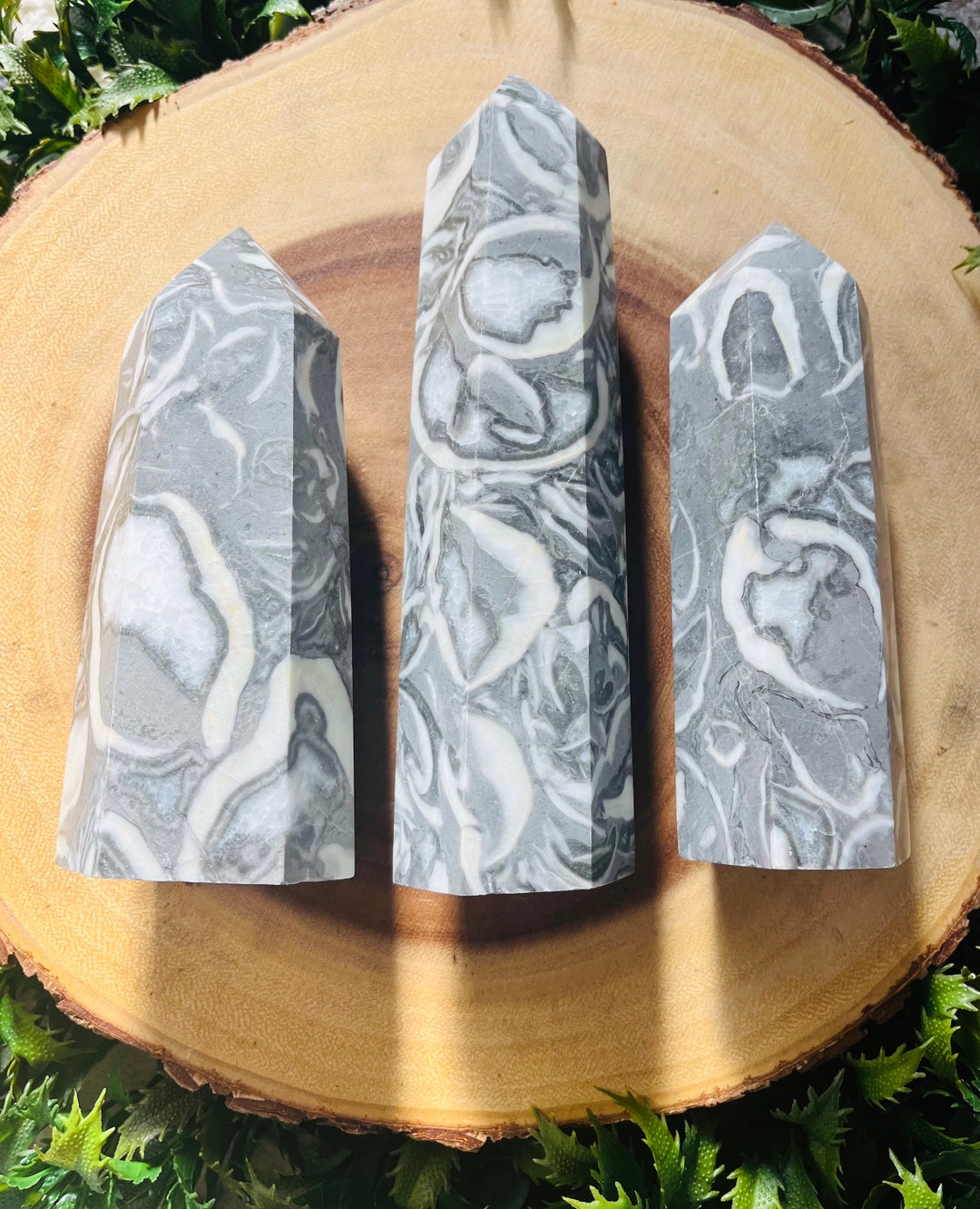 Shell Jasper, Thousand Eye Jasper Large Tower - Etsy